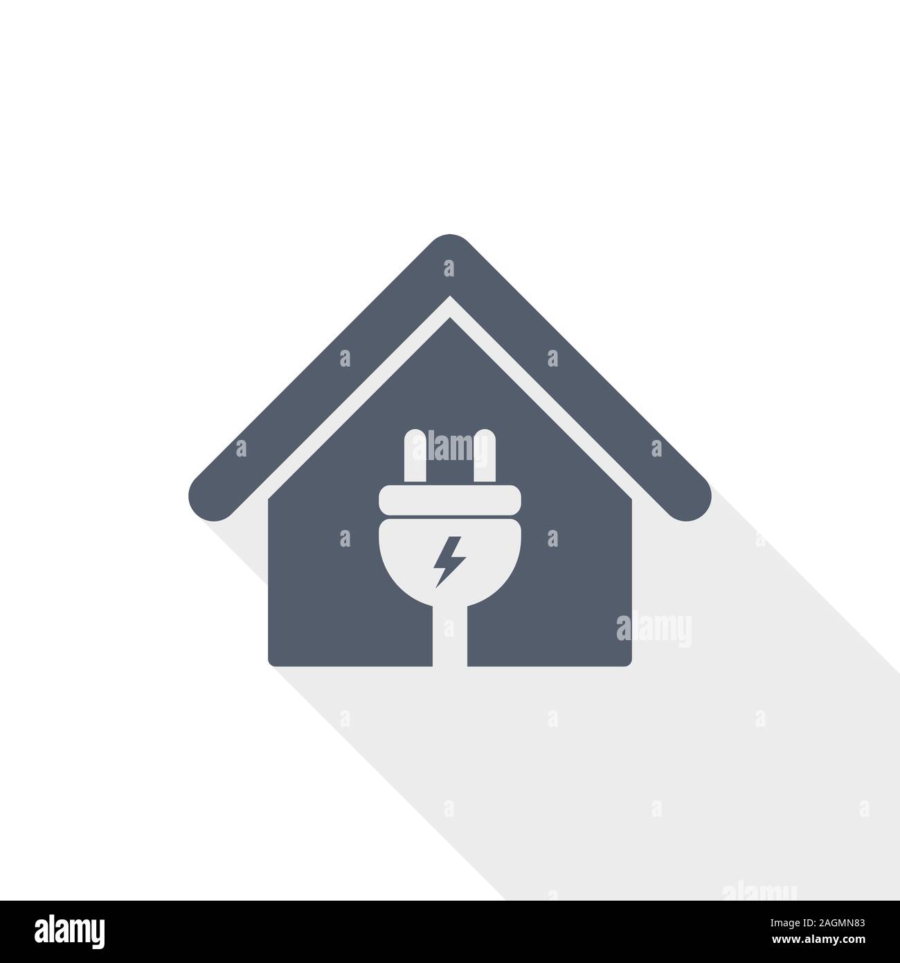 Electricity vector icon, energy, home, house concept flat design ...