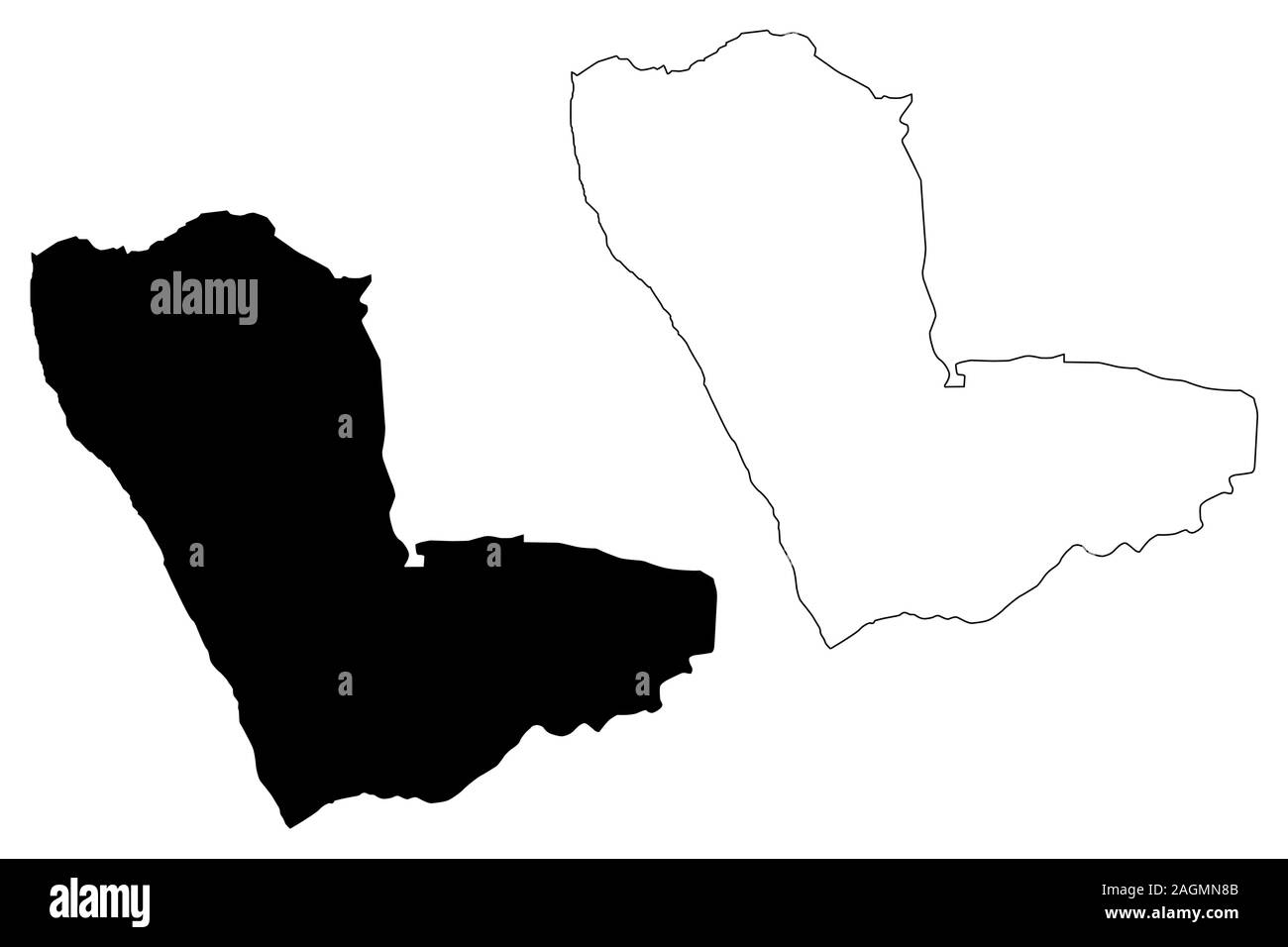Kunene Region (Regions of Namibia, Republic of Namibia) map vector illustration, scribble sketch ...