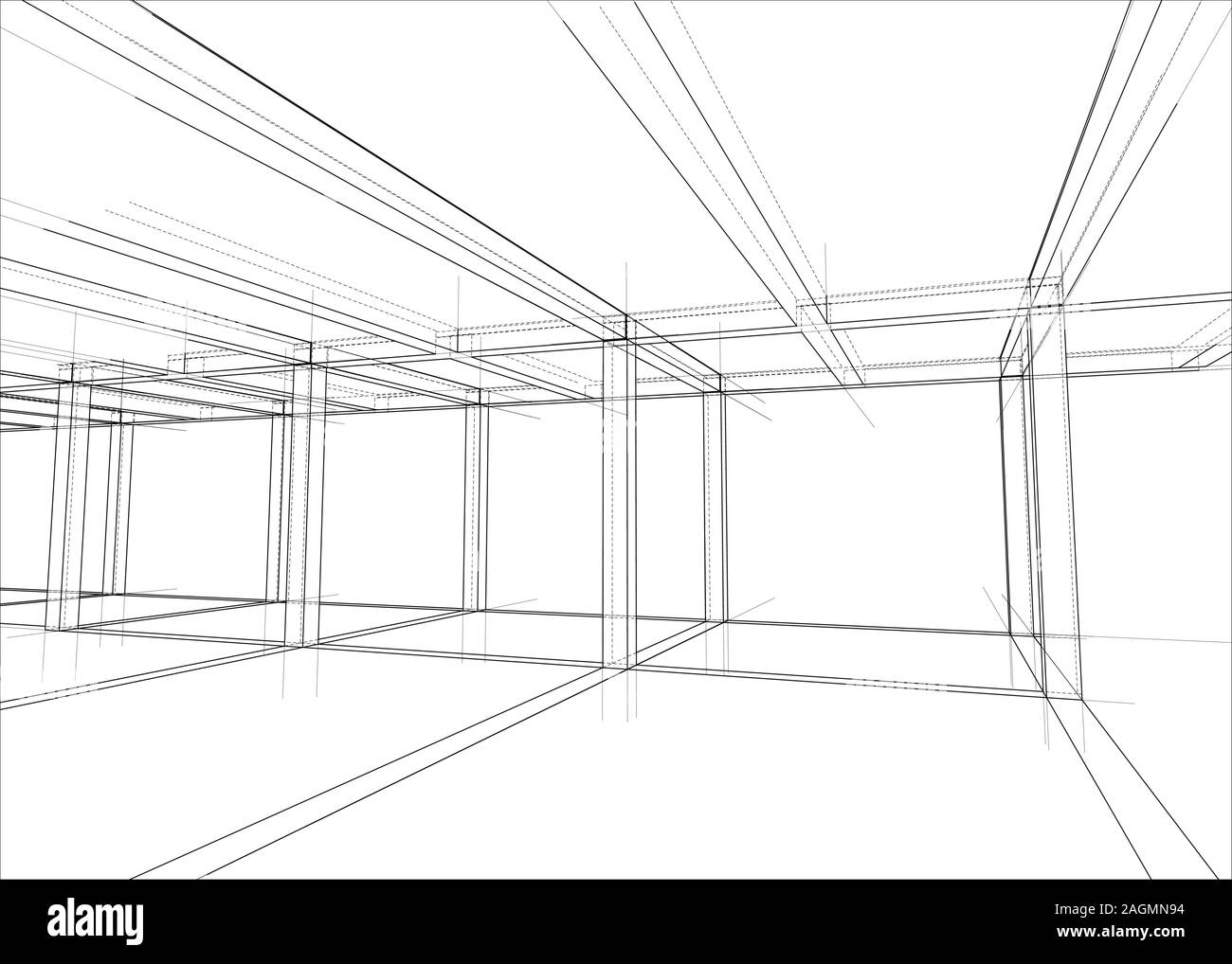 Drawing or sketch of a house under construction. Construction site ...