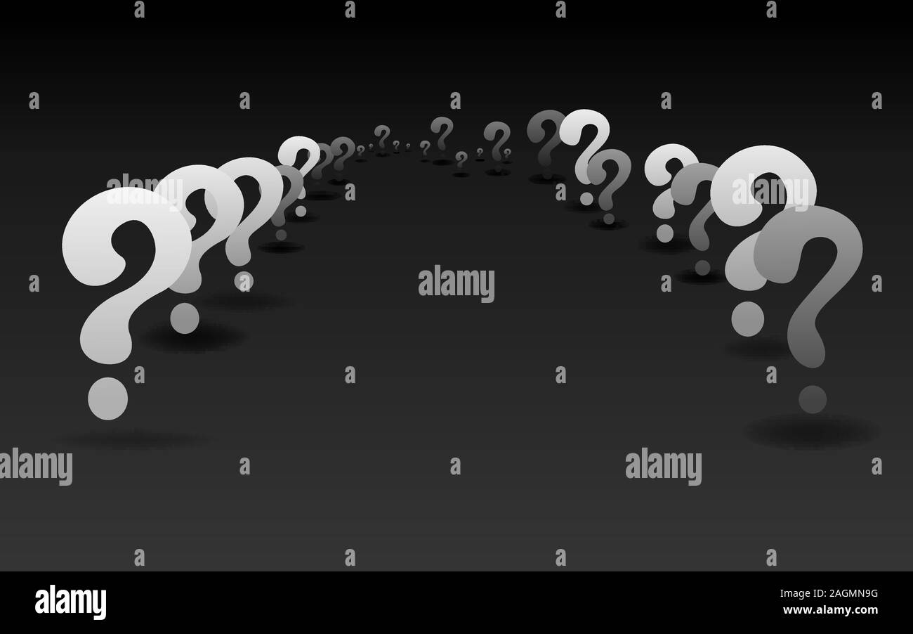 Question signs When word, FAQ help. problem solve realistic vector ...