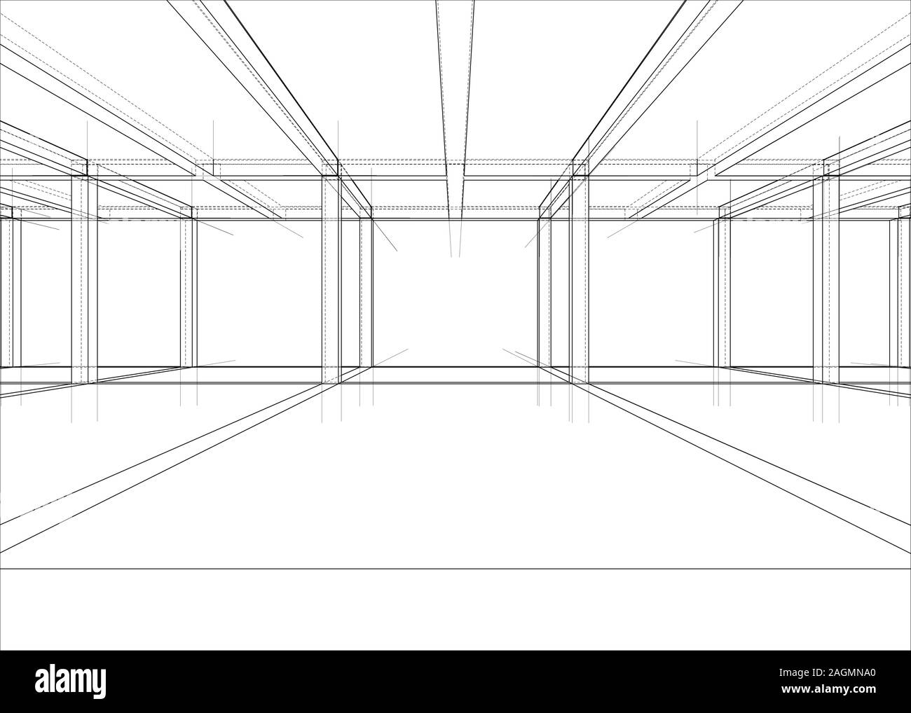 Drawing or sketch of a house under construction. Construction site ...