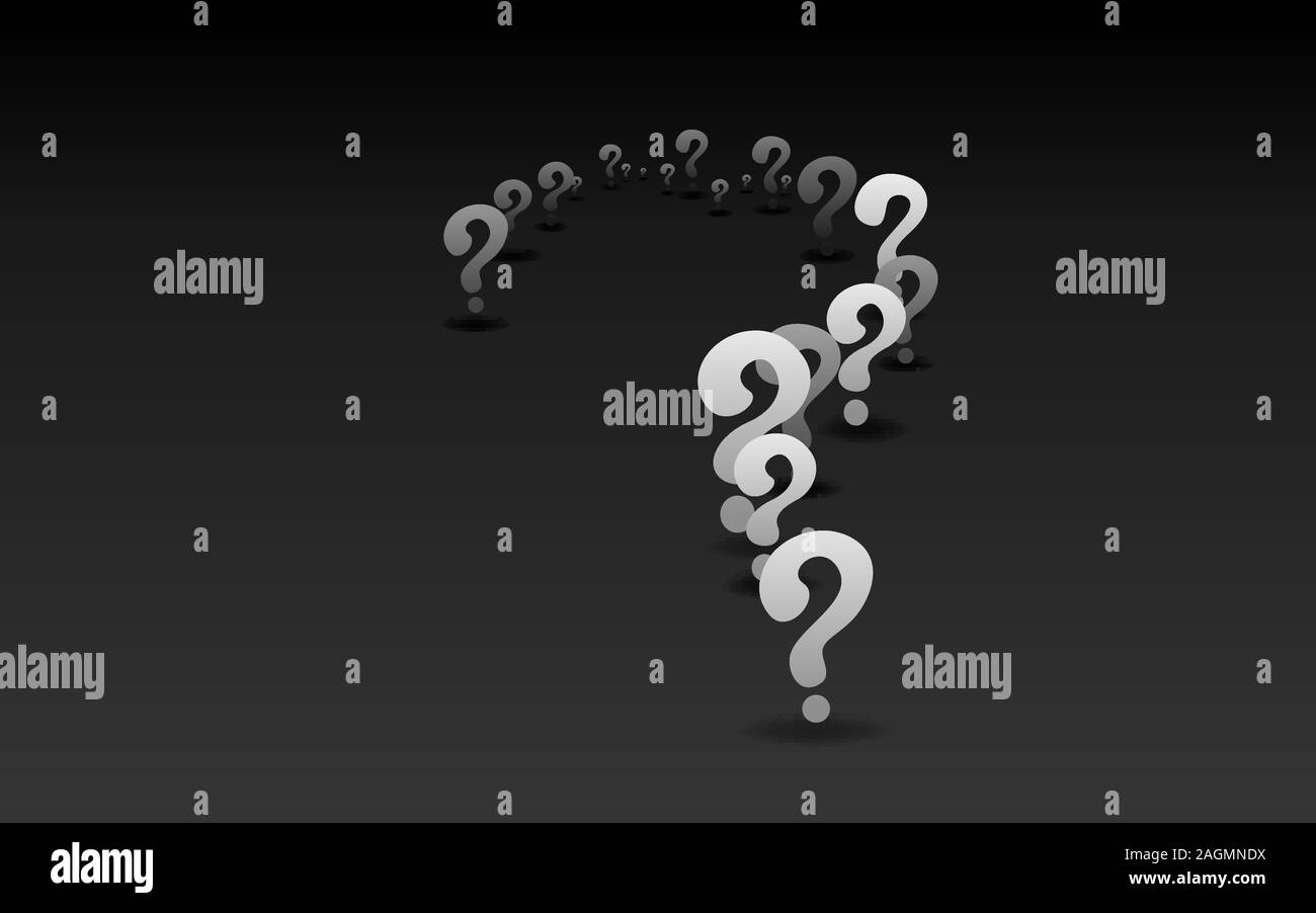 Question signs When word, FAQ help. problem solve realistic vector ...