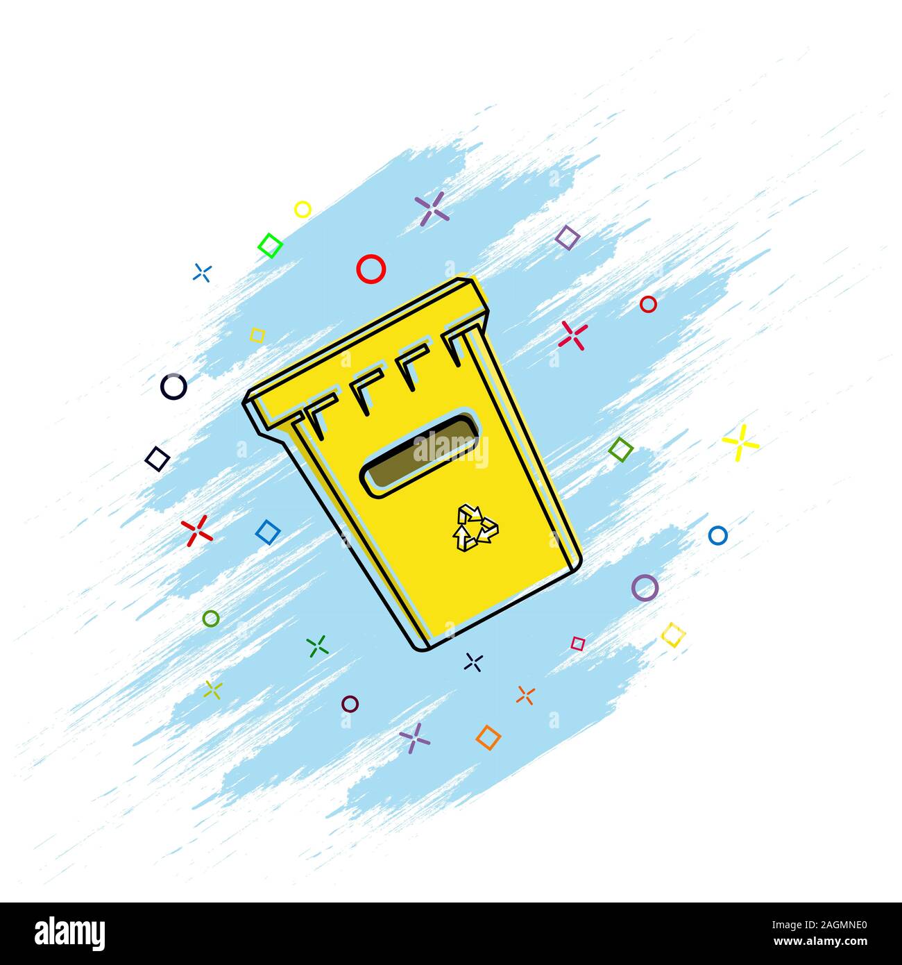 icon of the trash. Comic book style icon with splash effect. flat style ...