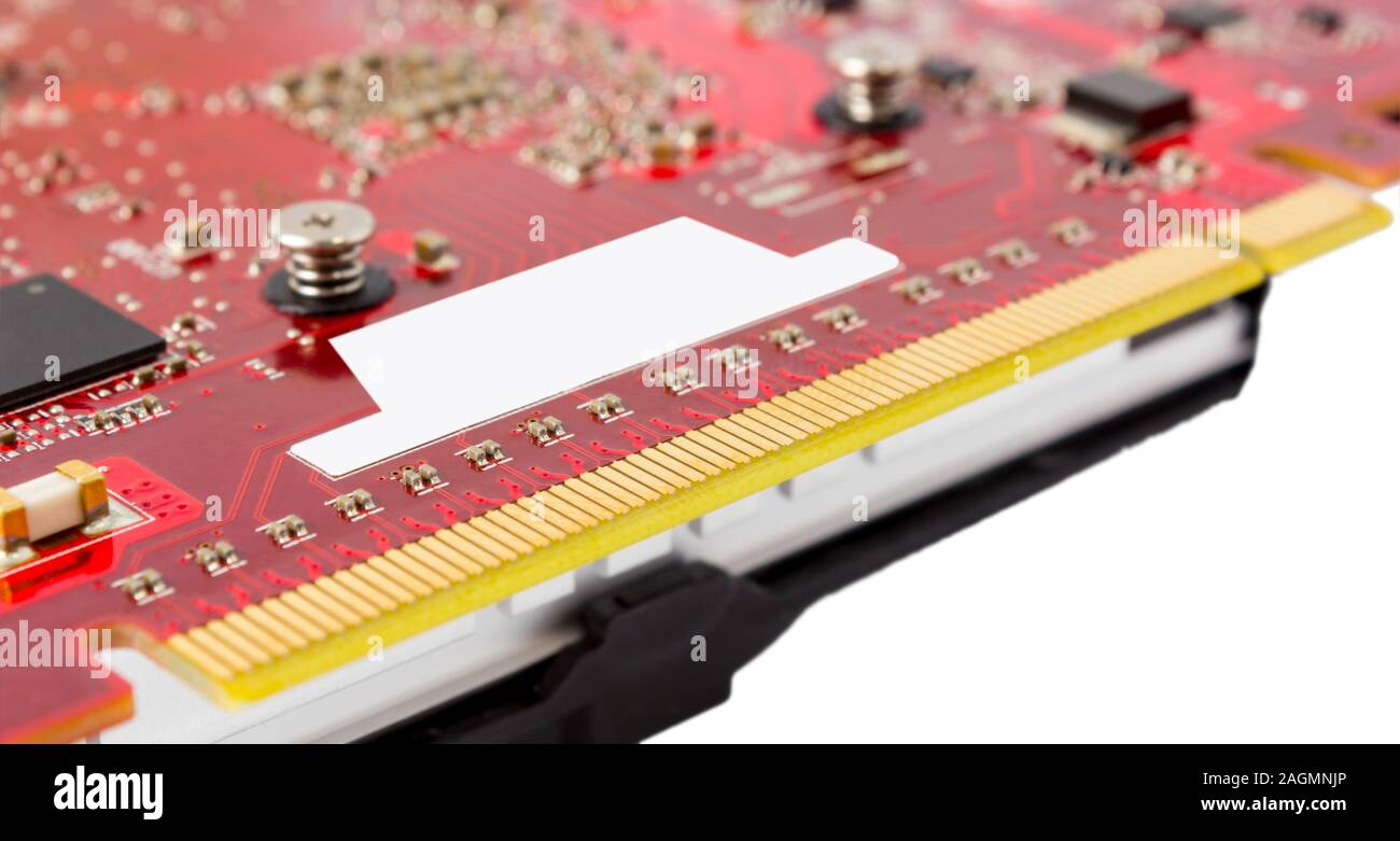 PCI-e data connector modern videocard for the PC Stock Photo - Alamy