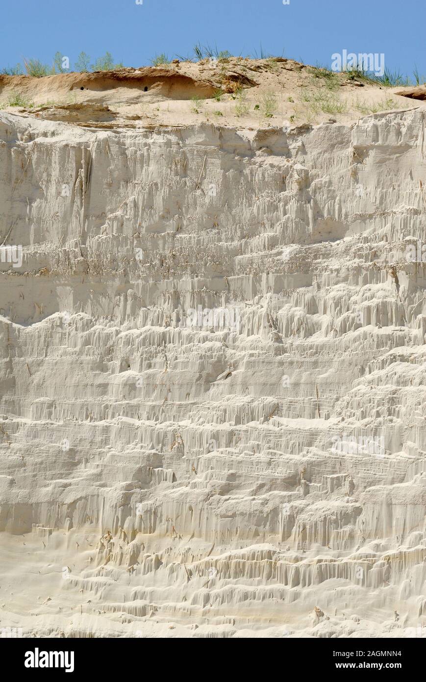 Sandy mountain from white sand against the blue sky Stock Photo - Alamy