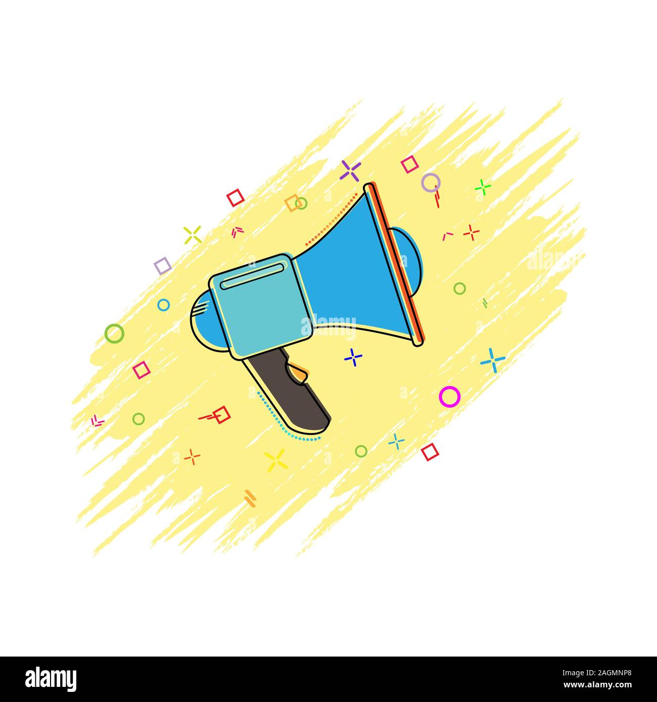Megaphone icon. Comic book style icon with splash effect. flat style ...