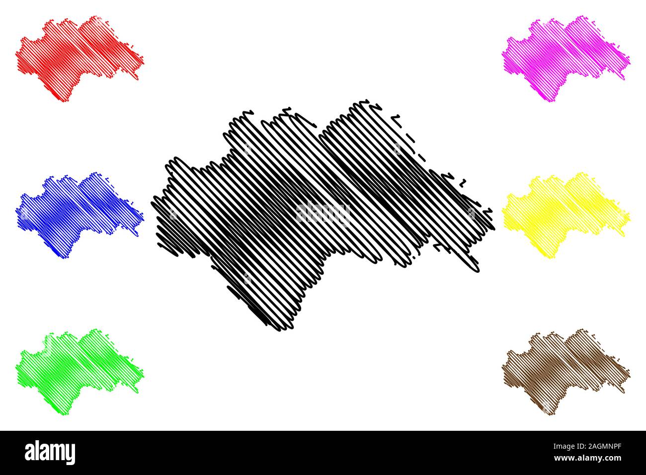 Sisak-Moslavina County (Counties of Croatia, Republic of Croatia) map ...