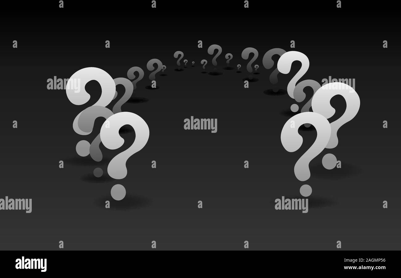 Question signs When word, FAQ help. problem solve realistic vector ...