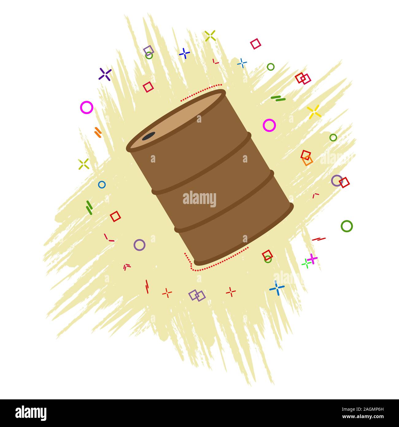Icon barrel. Comic book style icon with splash effect. flat style ...