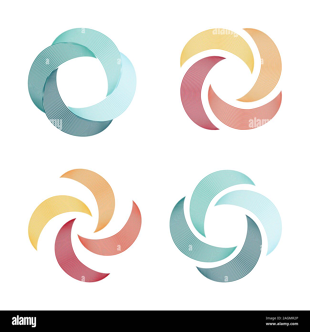 Set of spiral and swirl logo abstract logo, twisting shape, swirl of ...