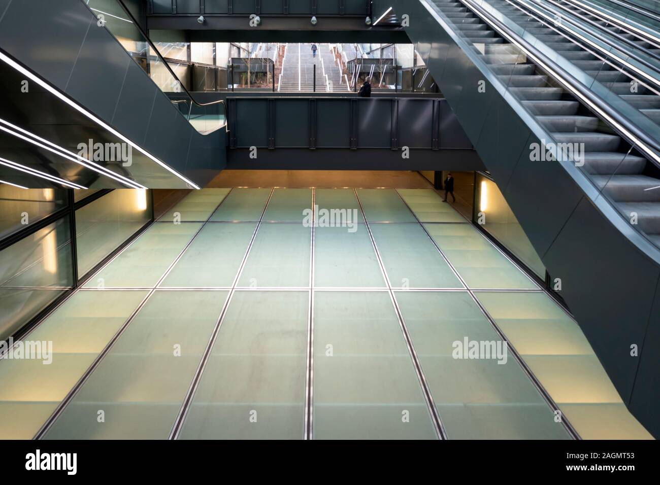 Geneva / Switzerland: a station of The Léman Express. A commuter rail ...