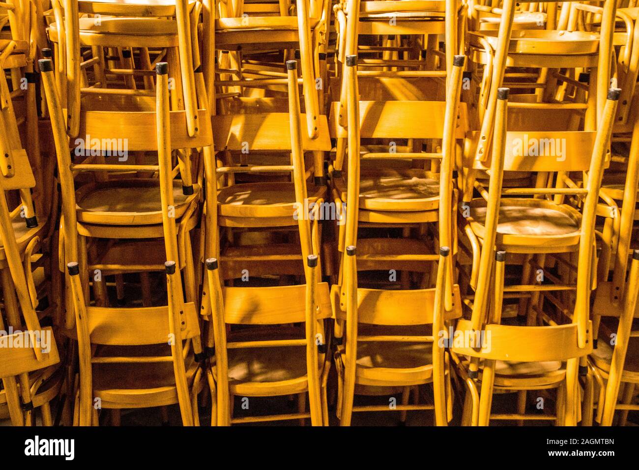 Chairs put away hi-res stock photography and images - Alamy