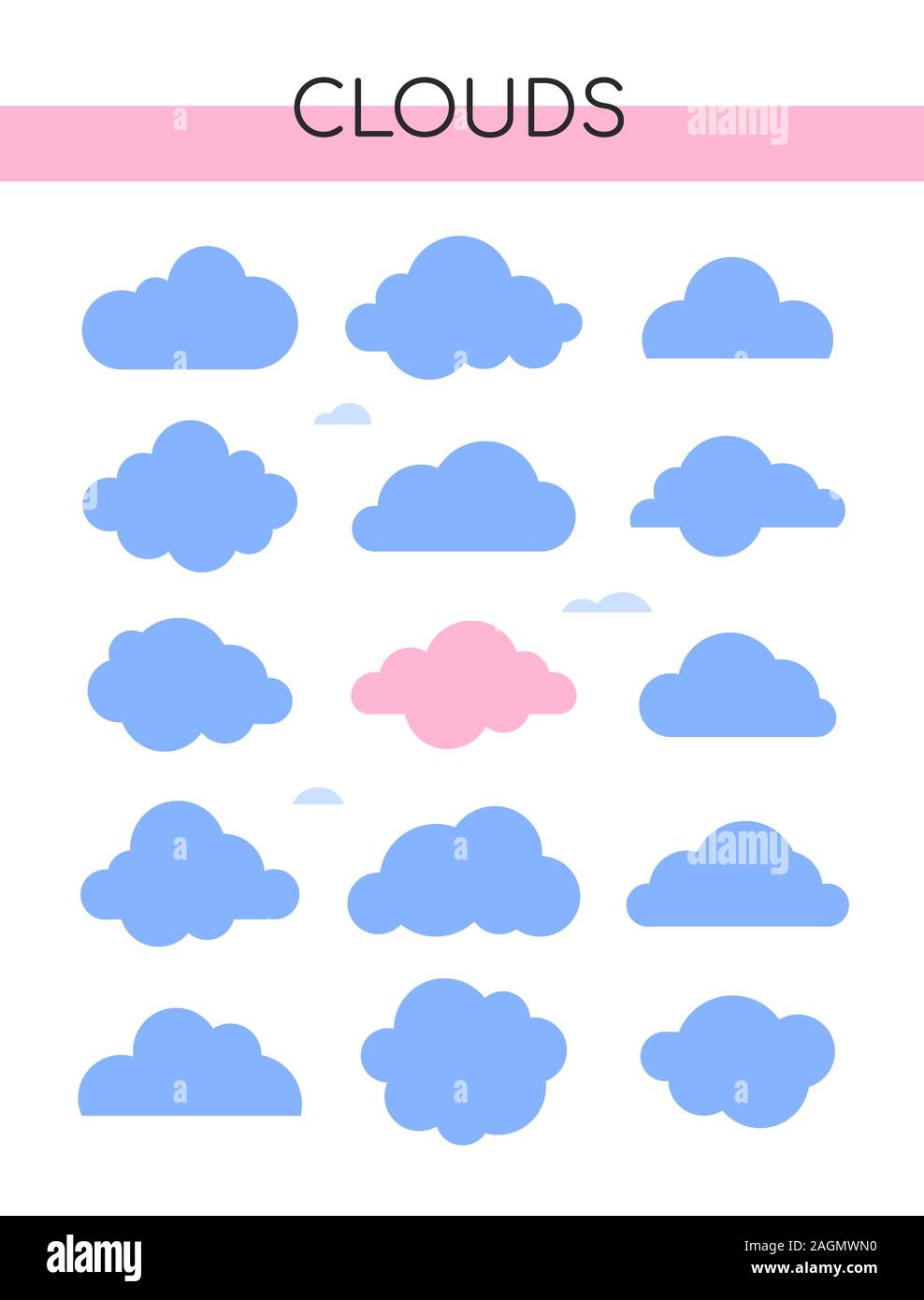 Clouds collection - set of colorful vector elements Stock Vector Image ...