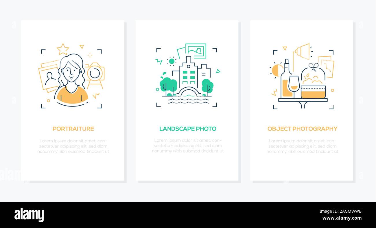 Photography - vector line design style banners set Stock Vector Image ...