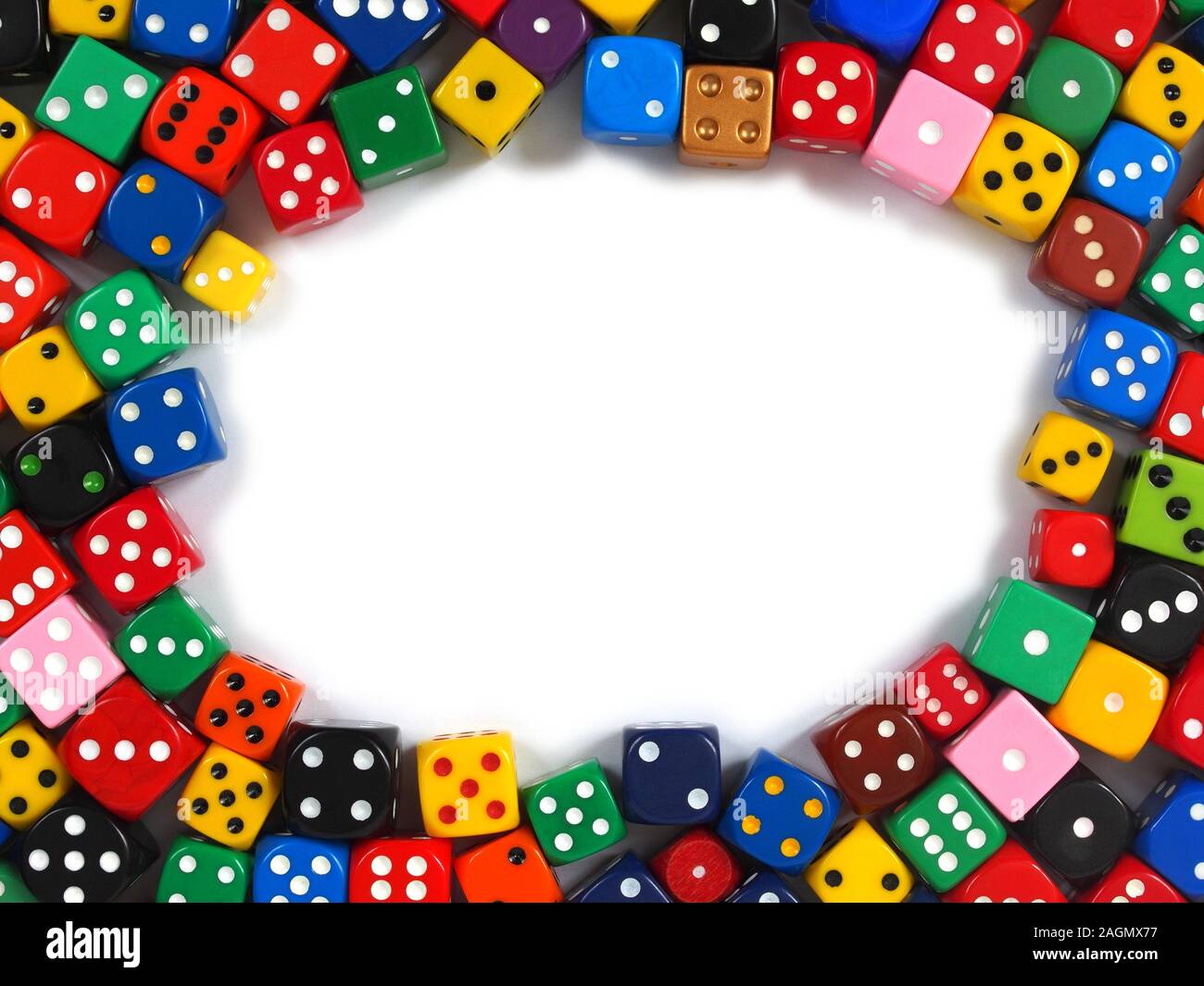 Frame made from dice with copy space inside Stock Photo - Alamy
