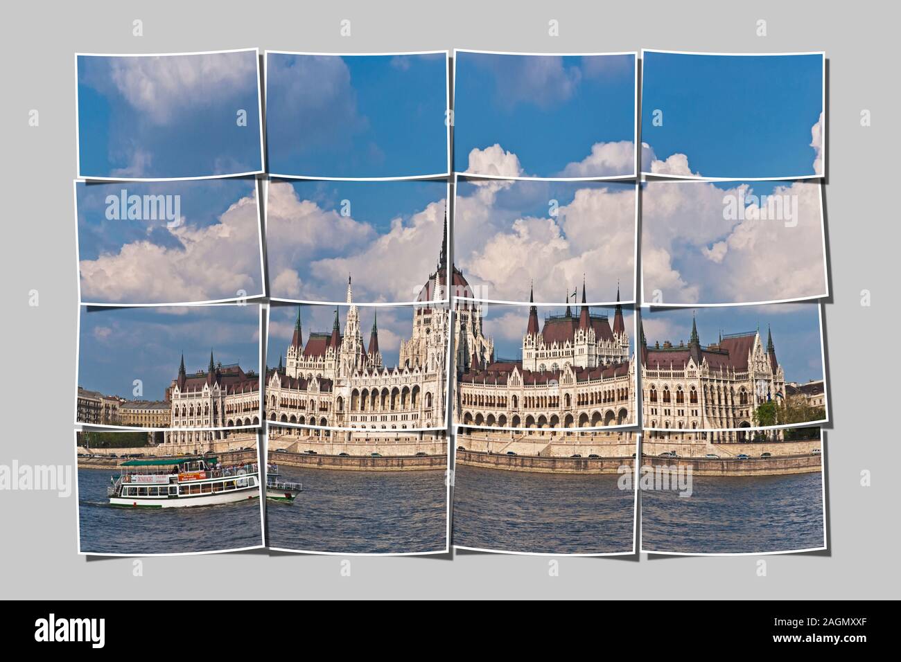 View over the Danube river to the world largest parliament, 268 meters ...