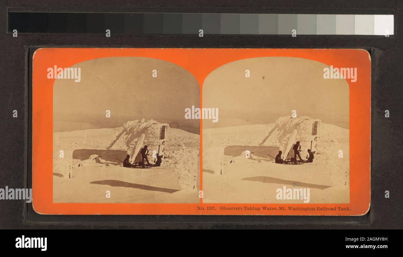 Observers taking water, Mt Washington Railroad Tank by Kilburn Brothers ...