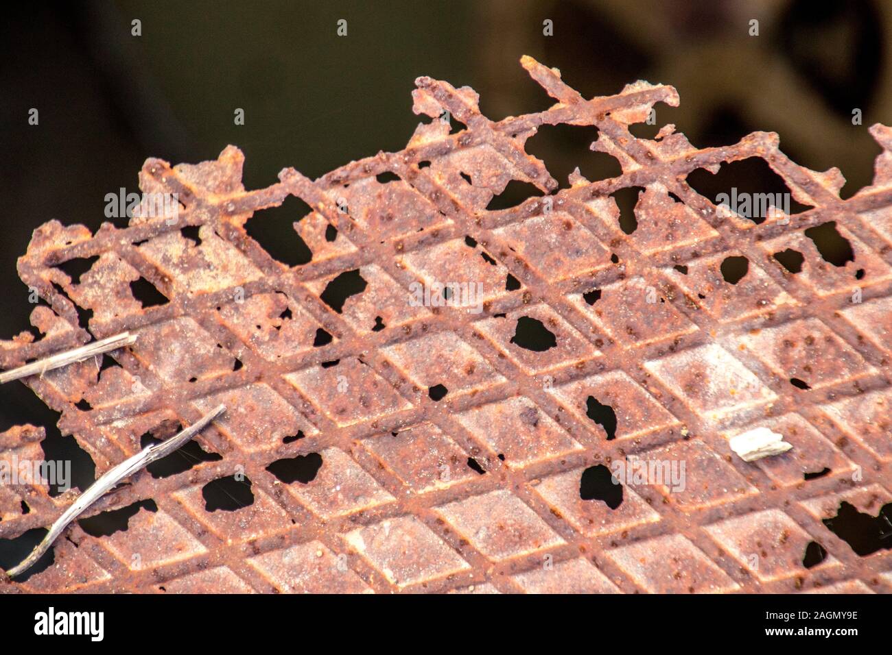 A very old and rusted manhole cover Stock Photo - Alamy