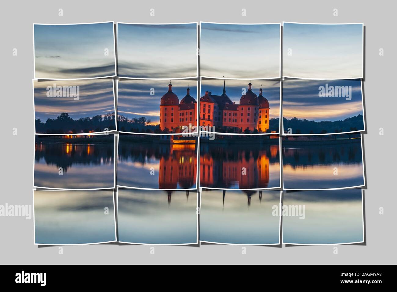 Moritzburg Castle, baroque hunting lodge from Saxonian King August the ...