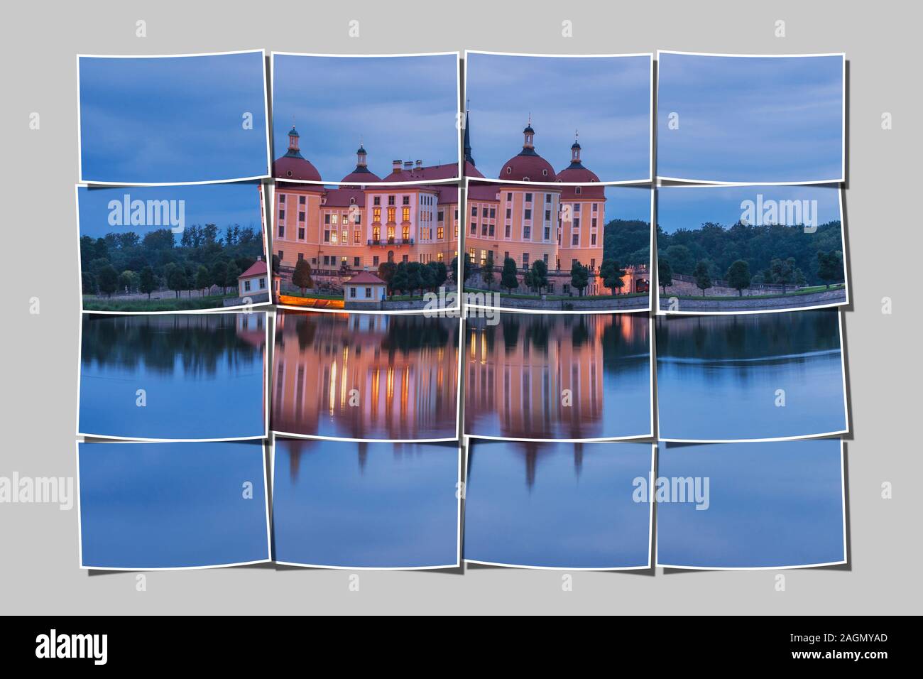 Moritzburg Castle, baroque hunting lodge from Saxonian King August the ...