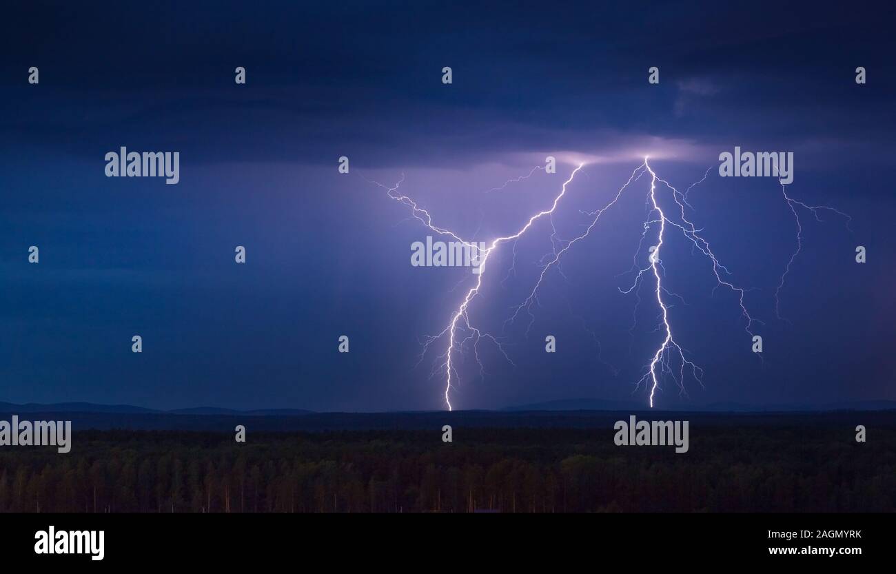lightning storm at night Stock Photo - Alamy