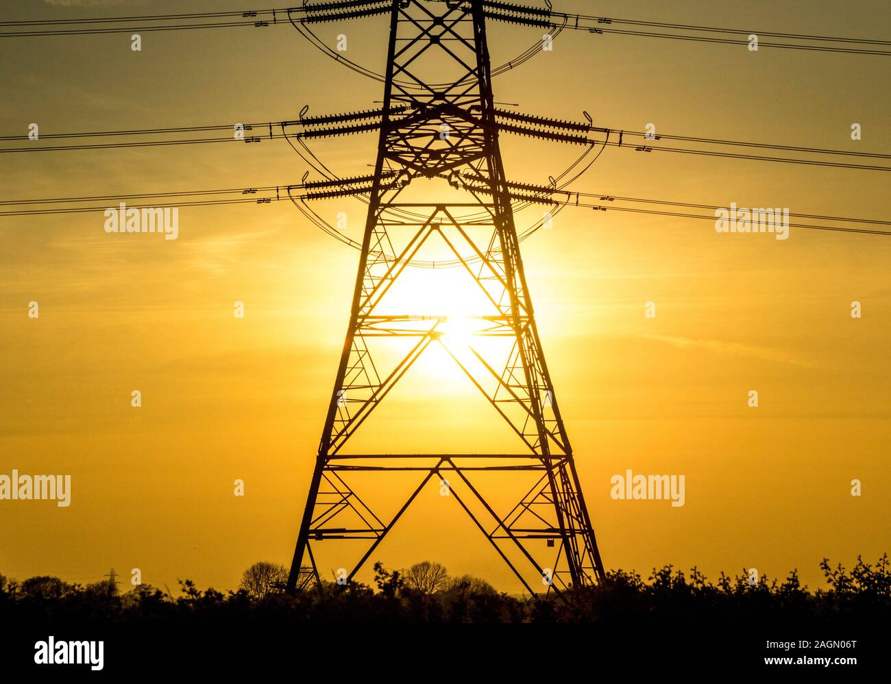 A typical electricity pylon in the United Kingdom Stock Photo - Alamy