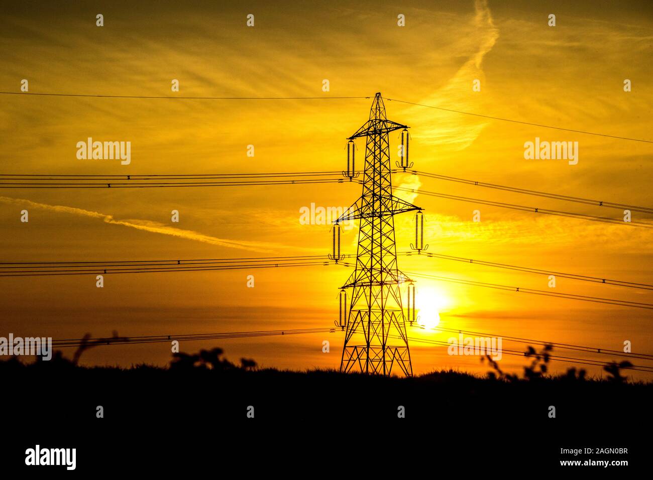 A typical electricity pylon in the United Kingdom Stock Photo - Alamy