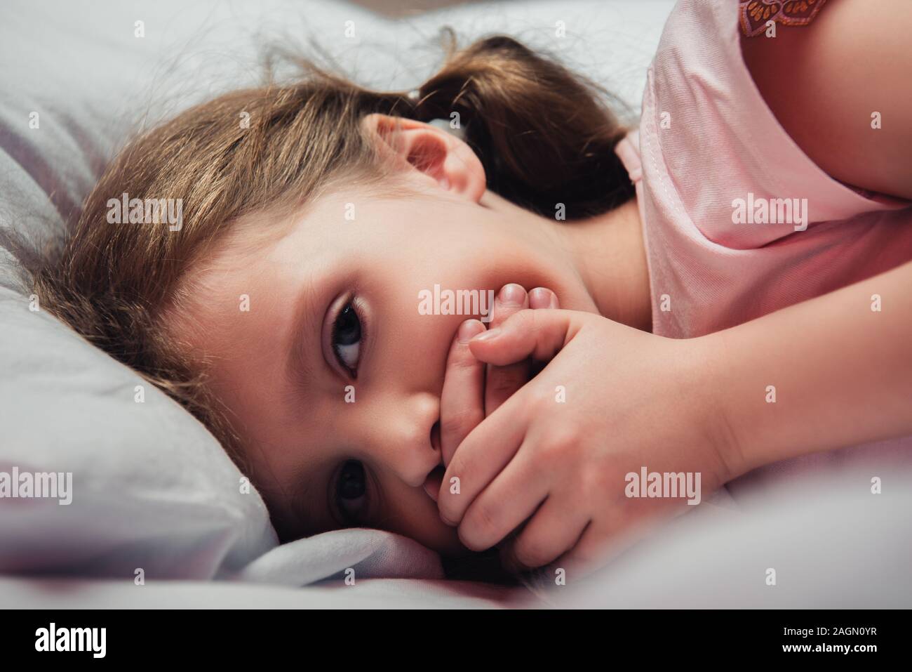Elementary age scared on white hi-res stock photography and images - Alamy