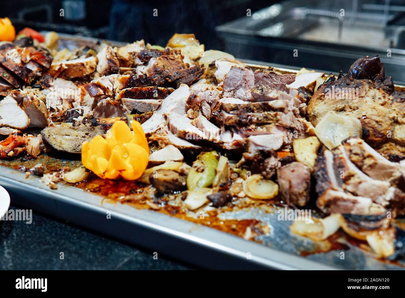 Fried and baked food delicious cuisine food Stock Photo - Alamy