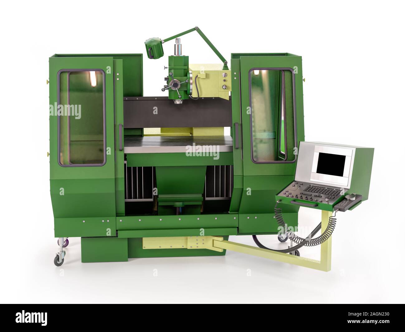 3D rendering of realistic model of mobile milling machine station on ...