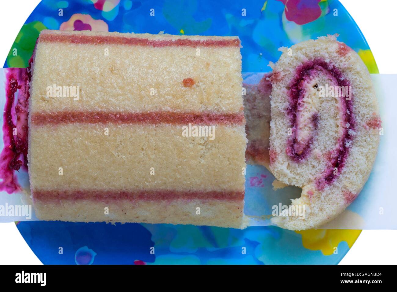 Raspberry trifle roulade on plate hi-res stock photography and images ...