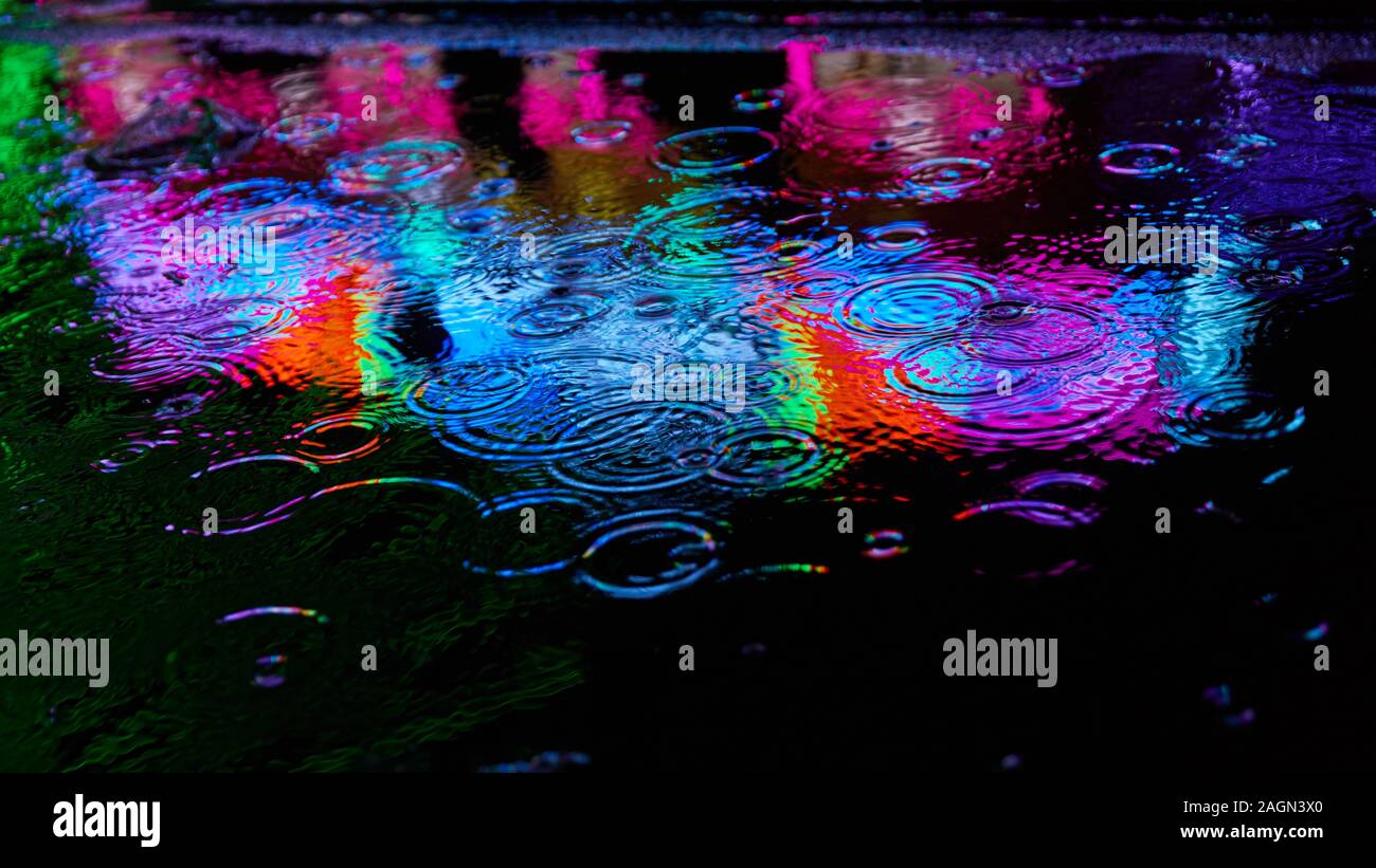 Reflection Light Puddle Rain High Resolution Stock Photography and ...