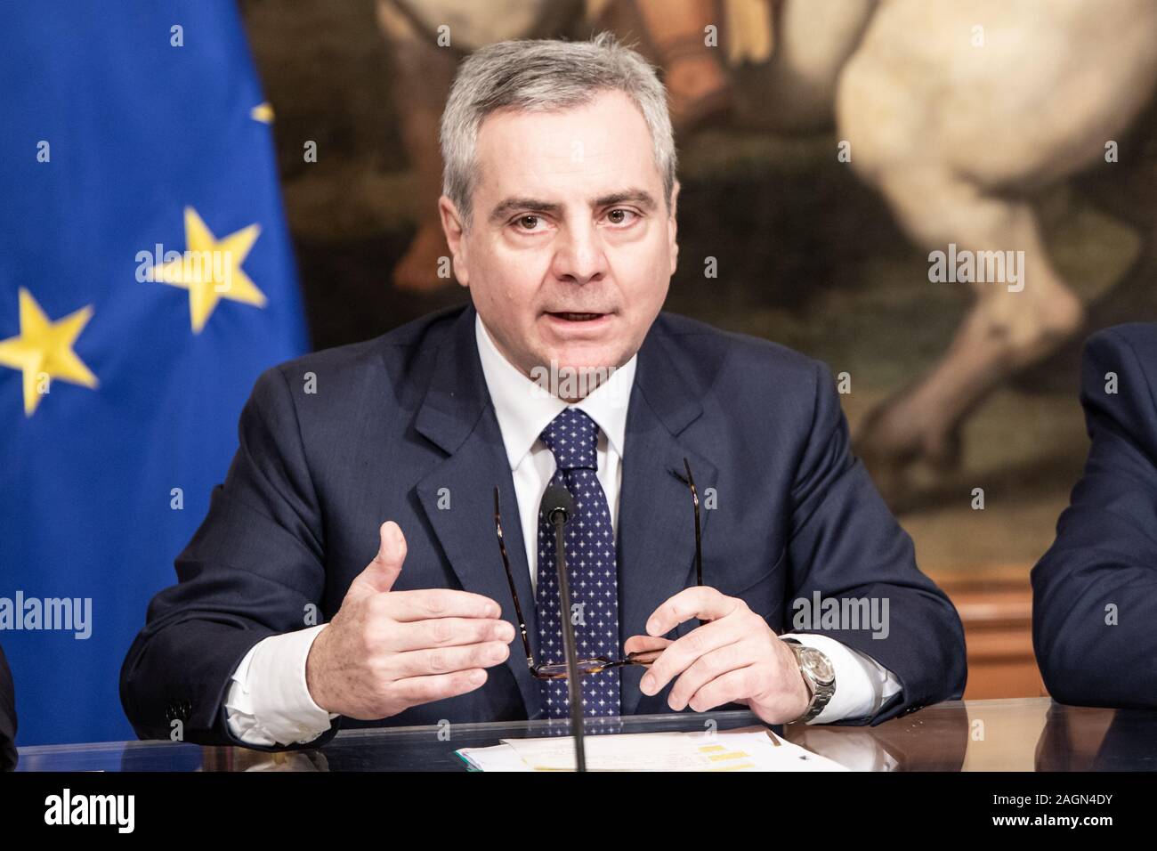 Vice President of the European Investment Bank Dario Scannapieco takes ...