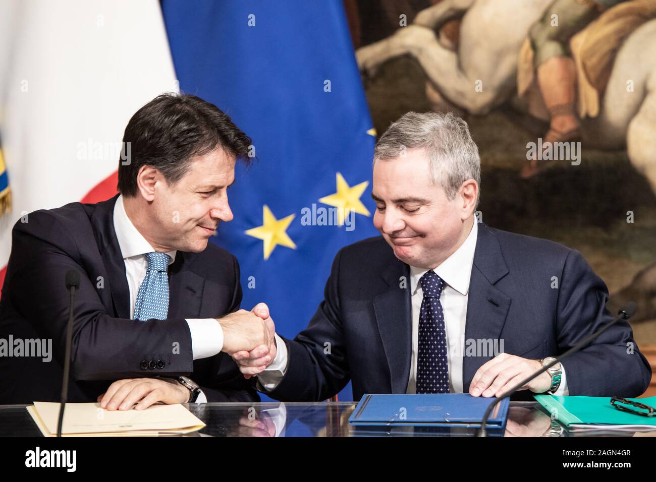The Italian Prime Minister Giuseppe Conte and Vice President of the ...