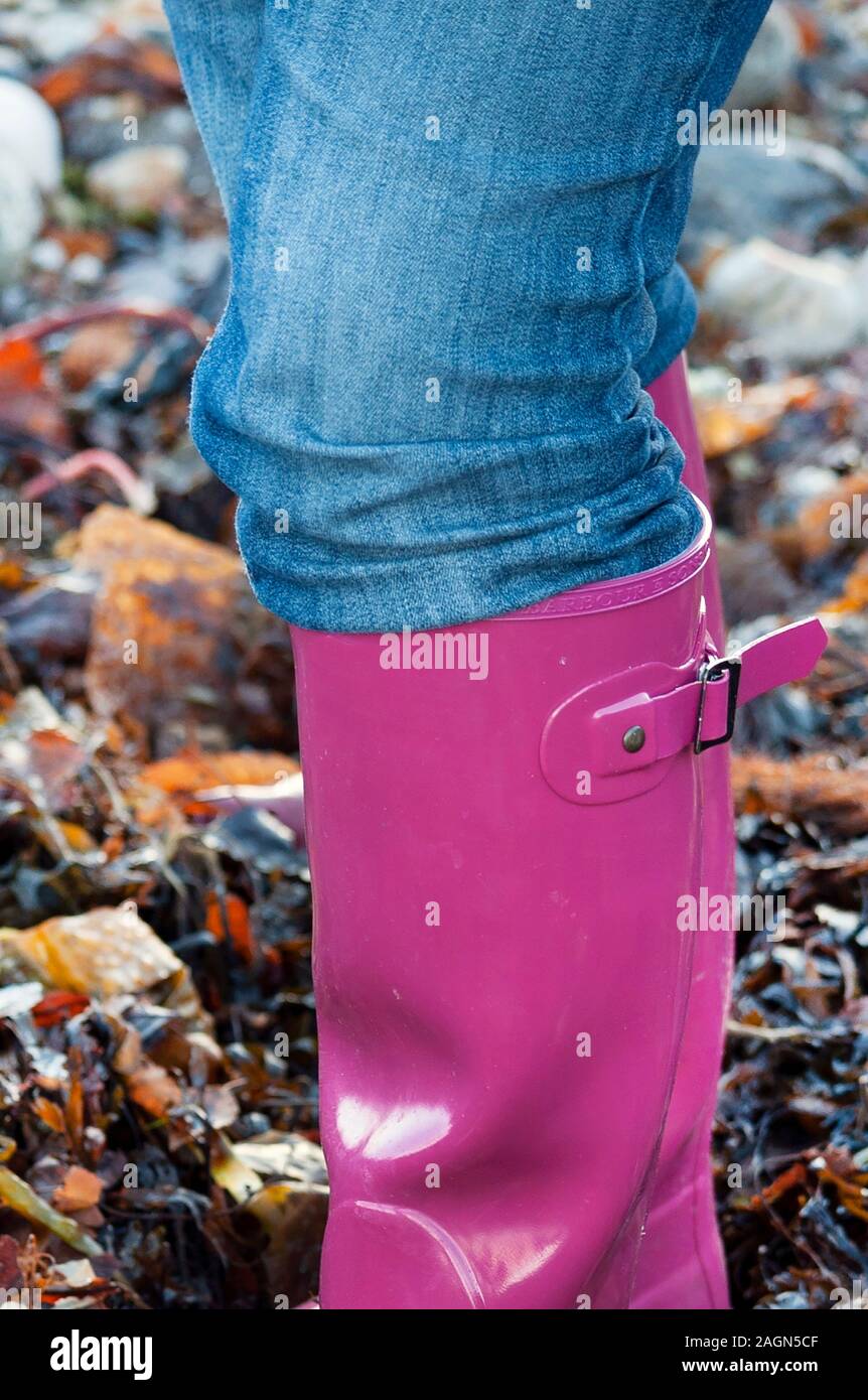 Pink wellington boot Stock Photo - Alamy