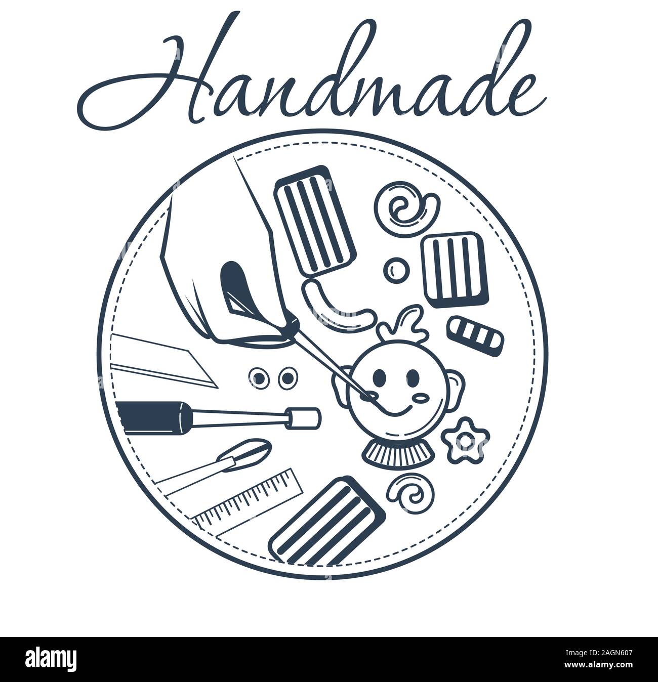 Handmade concept in the form of of hands that sculpt from polymer clay ...