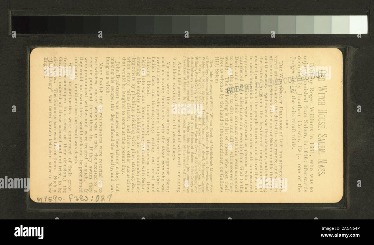 Old Witch House, Salem, Mass Old Witch House, Salem, Mass.; Old Witch ...