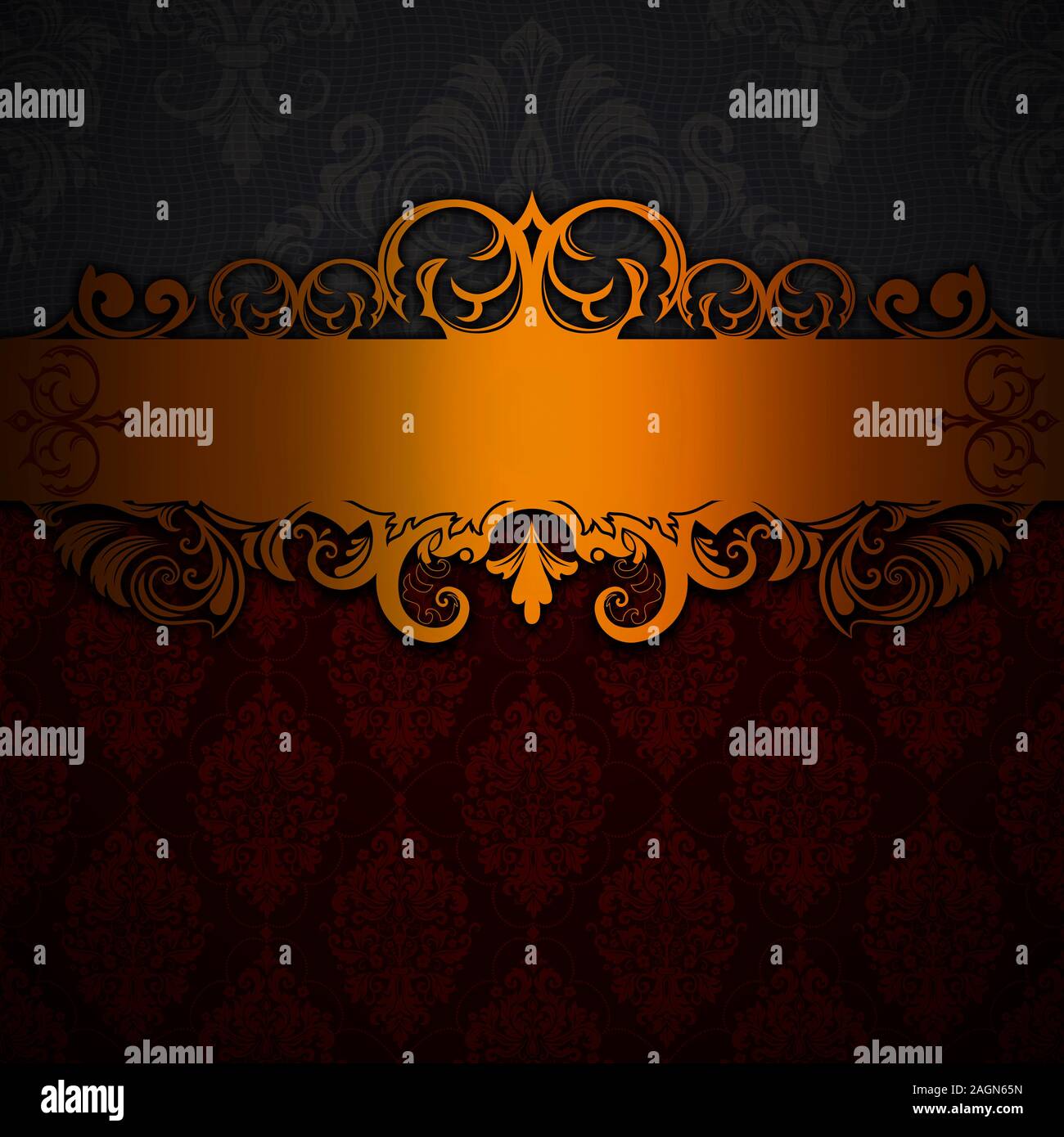 Old-fashioned background with elegant vintage patterns and golden ...