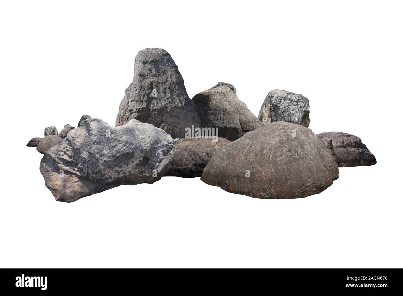 rock isolated on White background Stock Photo - Alamy