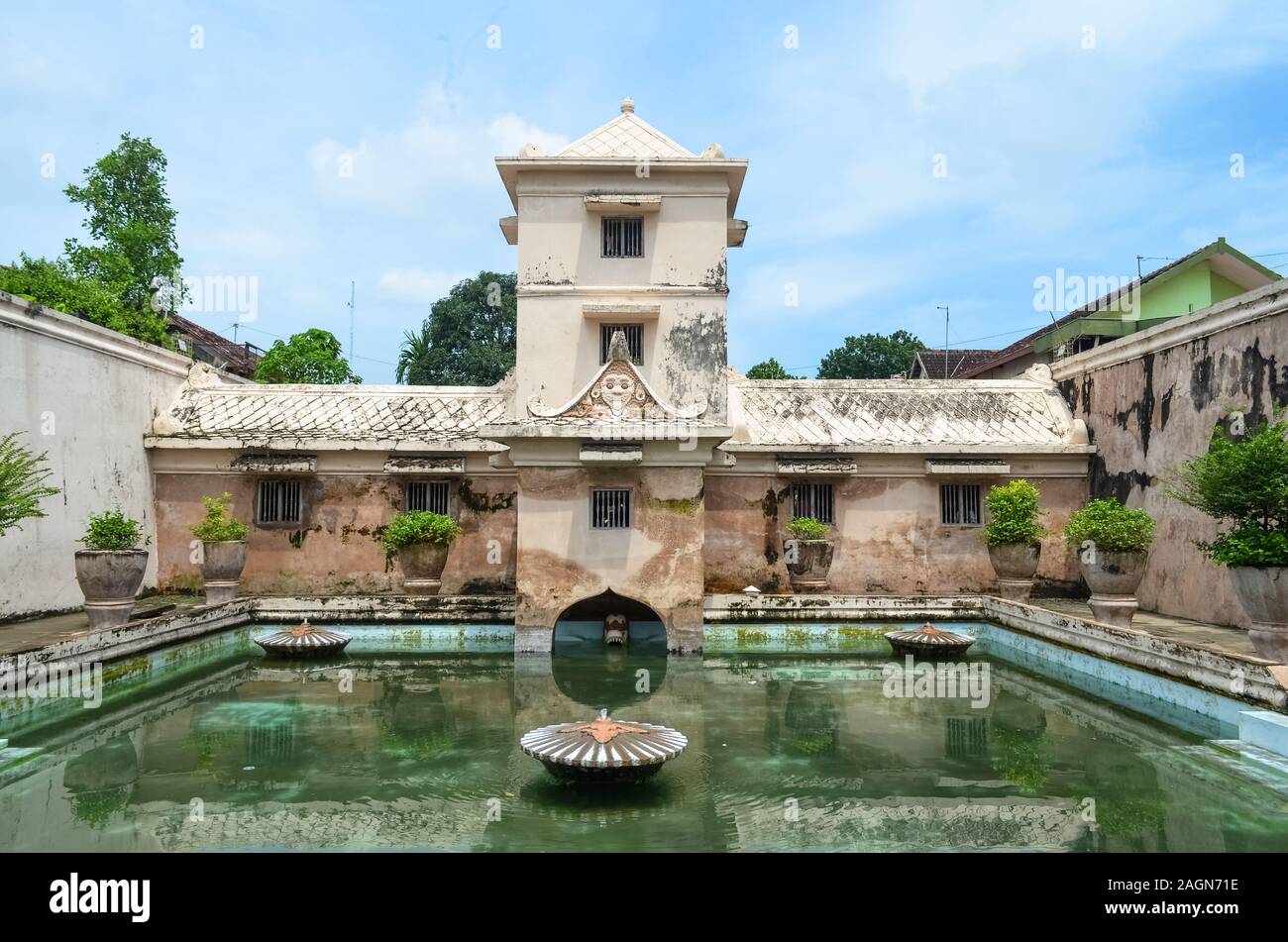 Ancient pool of Taman Sari Water Castle, at Yogyakarta, Indonesia Stock ...