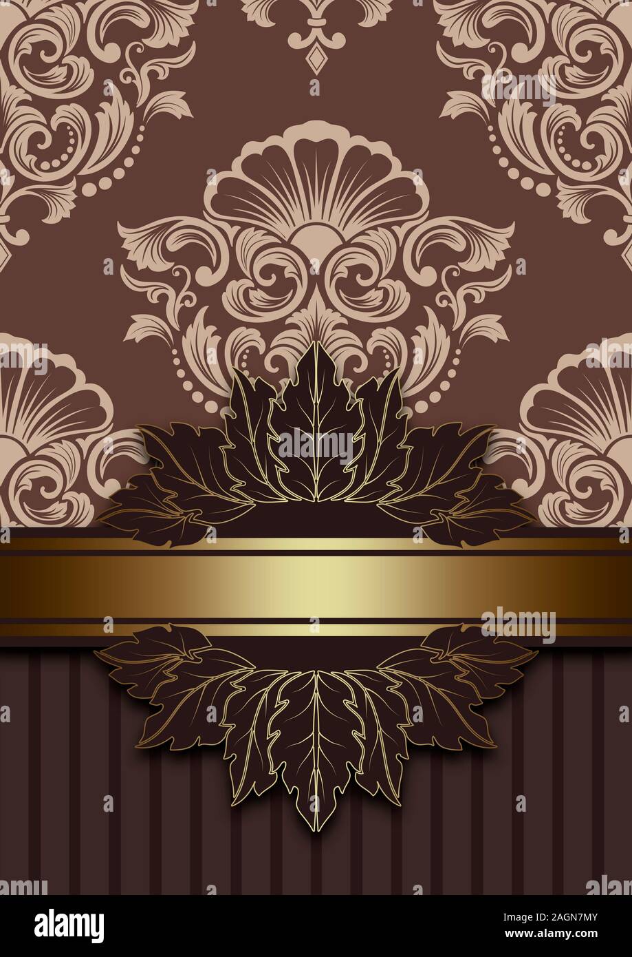 Decorative background with floral patterns and frame Stock Photo - Alamy