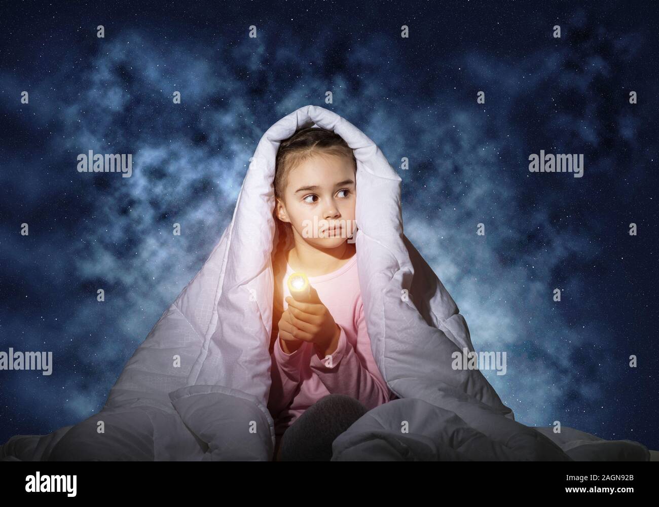 Child flashlight sky hi-res stock photography and images - Alamy
