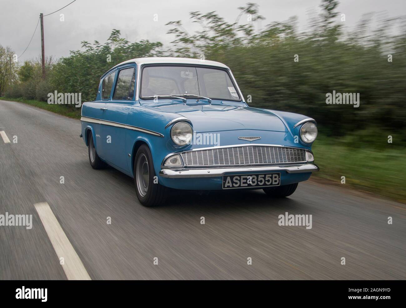 1964 105E Ford Anglia Super British classic saloon car Stock Photo - Alamy