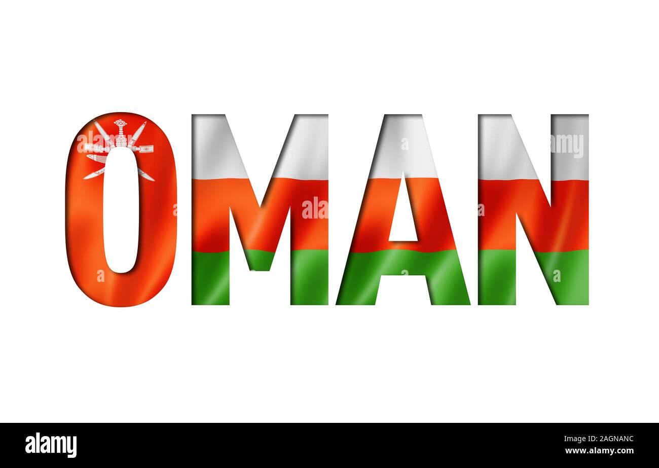 oman flag text font. nation symbol background Stock Photo - Alamy