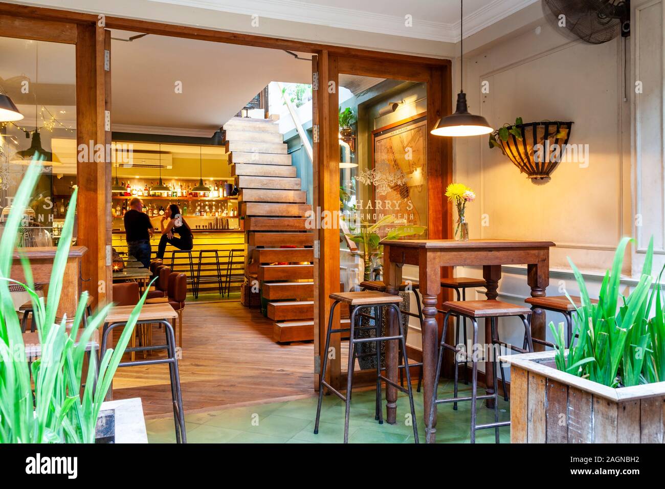Trendy Cafe/Bars On Bassac Lane, Phnom Penh, Cambodia Stock Photo - Alamy