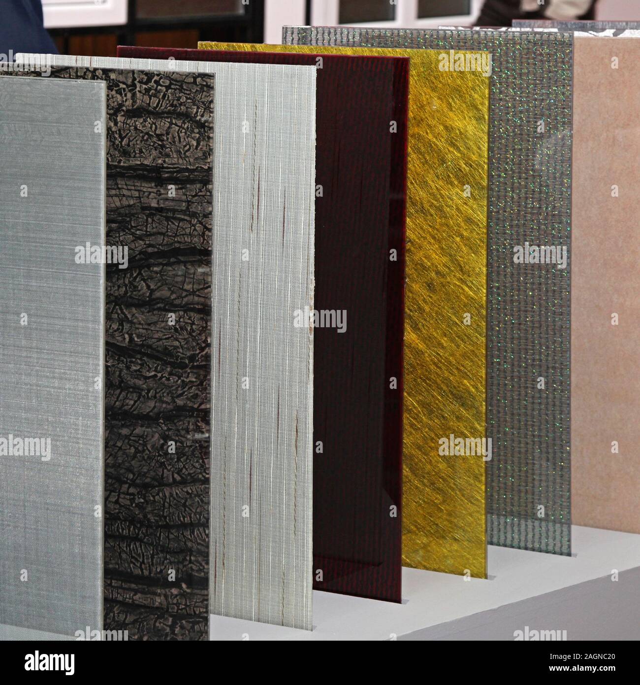 Colourful Glass Sheets Tiles Material Stock Photo - Alamy