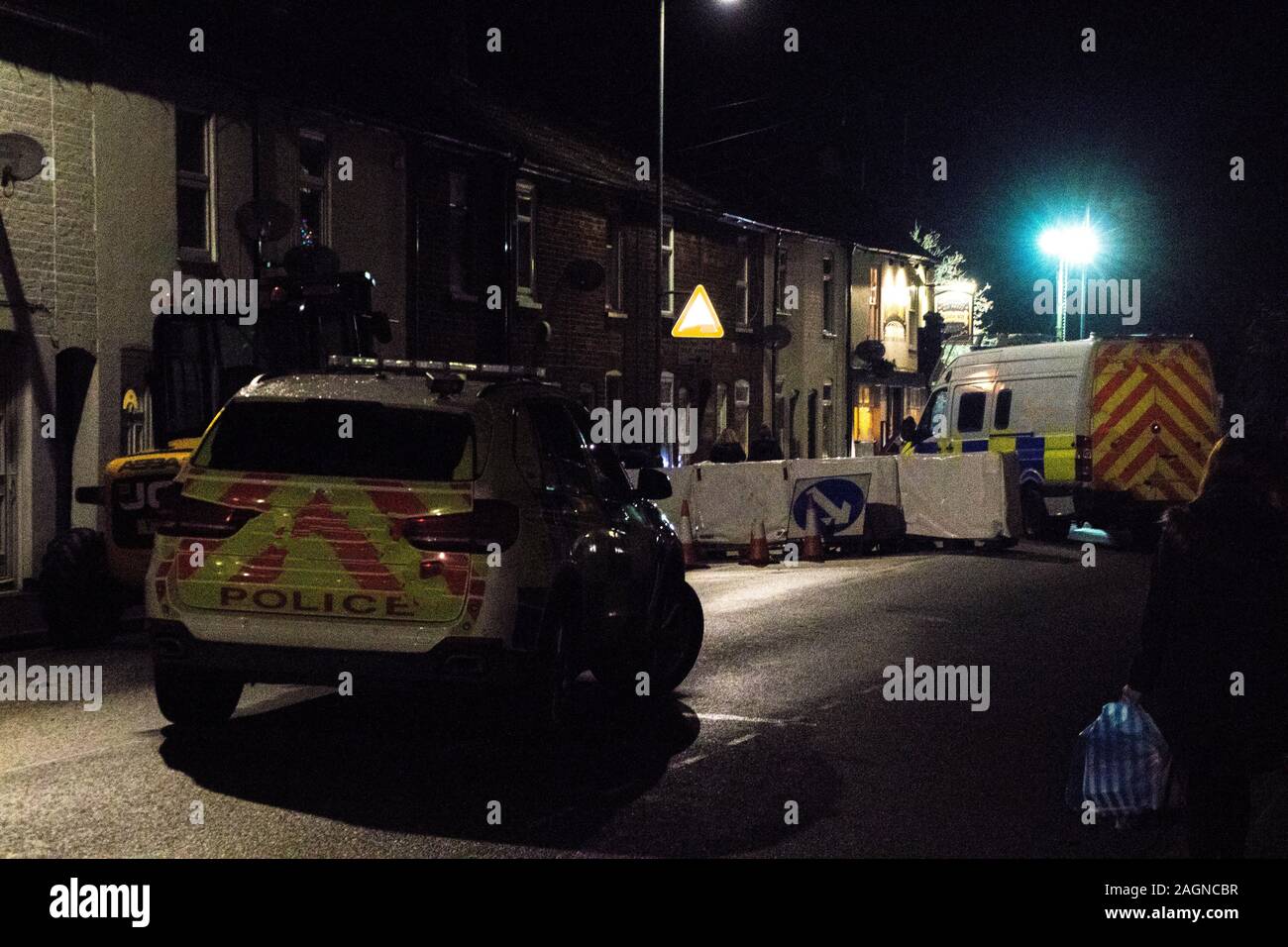 Security forces blockade a typical street in the United Kingdom to ...