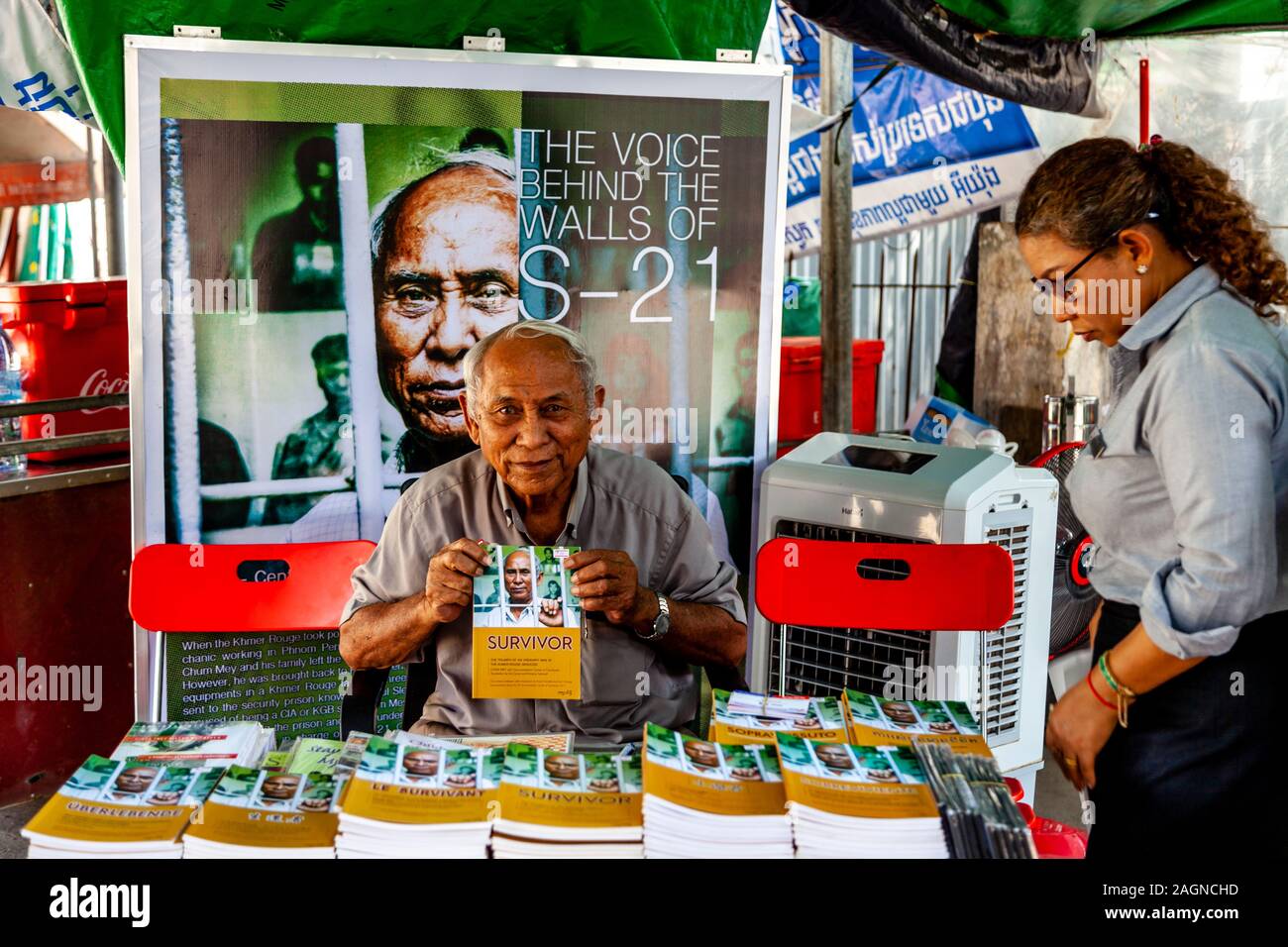 Prison Survivor Chum Mey Poses With His Book Called ‘Survivor’ At The ...