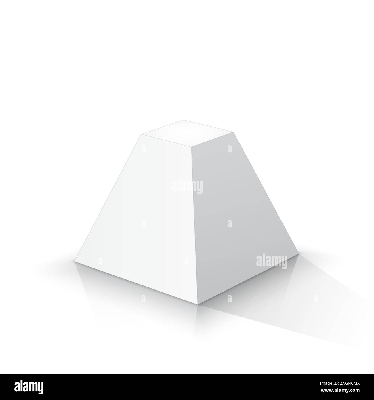 White frustum square pyramid on a white background. Vector illustration ...