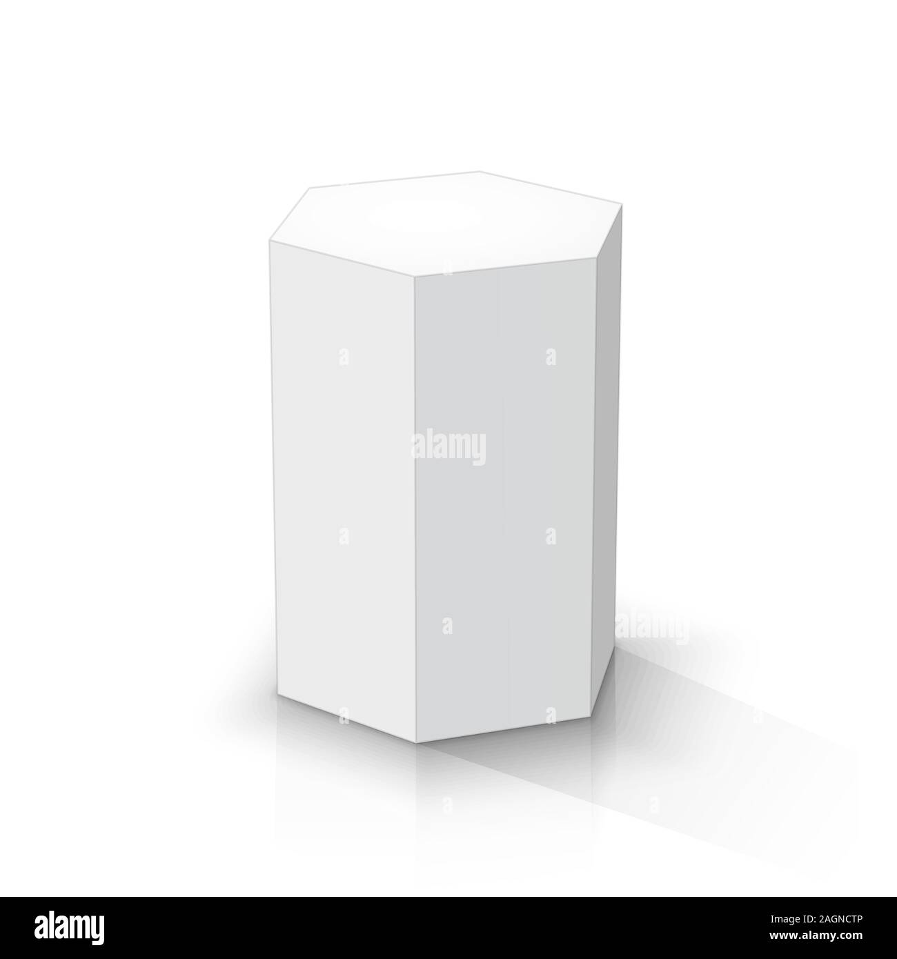 White hexagonal prism. Vector illustration Stock Vector Image & Art - Alamy